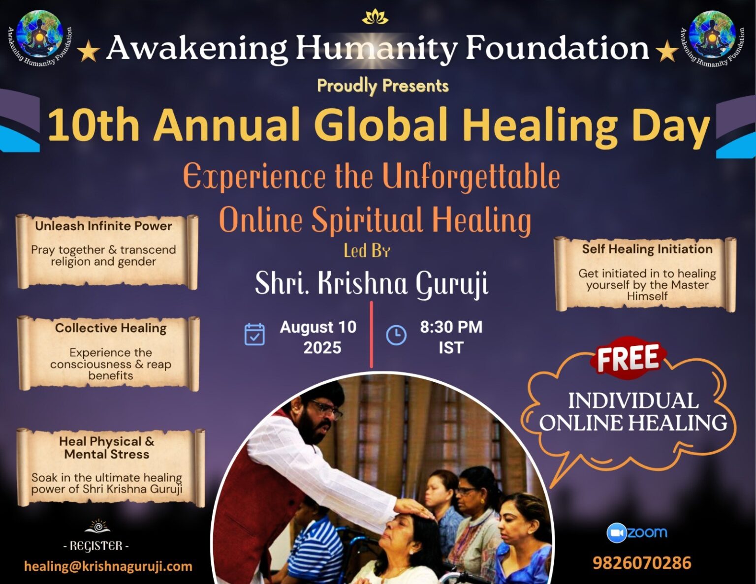 10th Global Healing Day Krishna Guruji Registration Now - krishnaguruji